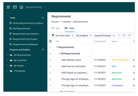 Requirements Management Excel Template