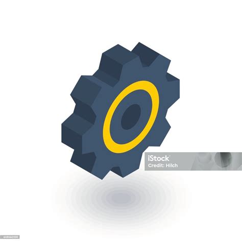 기어 메커니즘 등각 투영 평면 아이콘입니다 3 차원 벡터 기어 기계 부분에 대한 스톡 벡터 아트 및 기타 이미지 기어 기계 부분 등측투영법 장비 Istock