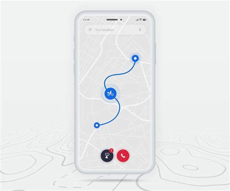 Map GPS Navigation Ux Ui Concept Smartphone Map Application Destination Point On Screen App