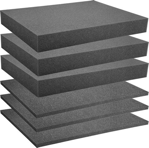 6pcs Shadow Foam Sheets 16 X 12” X 2”and0 4” 2 Sizes Cuttable Polyurethane Foam