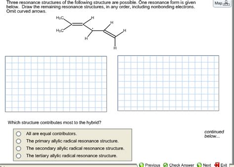 solved three resonance structures of the following structure