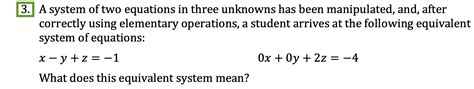 solved a system of two equations in three unknowns has been