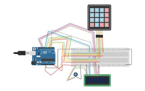 Circuit Design Keypad 4x4 Tinkercad