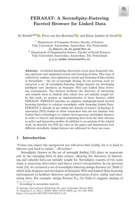 pdf fostering serendipitous knowledge discovery using an adaptive