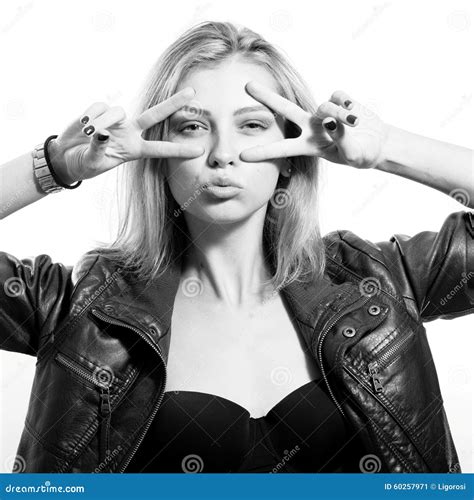 Blond Young Woman Beautiful Provocative Girl Stock Image Image Of Cute Excited 60257971