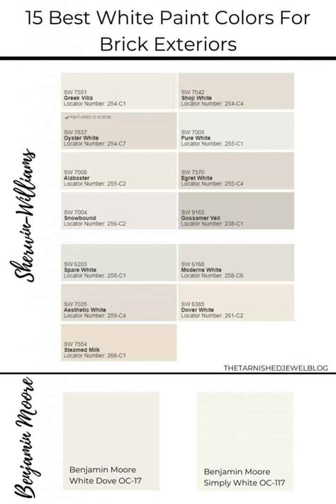 15 Best White Paint Colors For Brick Exteriors Thetarnishedjewelblog