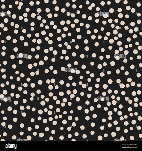 Hand Drawn Black Polka Dots Seamless Pattern Irregular Dotted Print