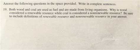 Solved Answer The Following Questions In The Space Provided