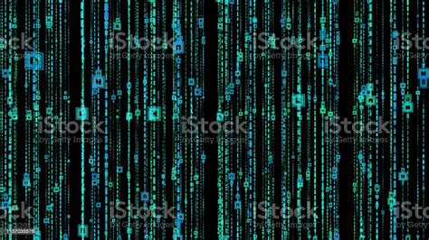 떨어지는 이진 코드 데이터입니다 검정색 배경에 멀티 컬러 기호 0명에 대한 스톡 사진 및 기타 이미지 0명 3차원 형태 개념 Istock