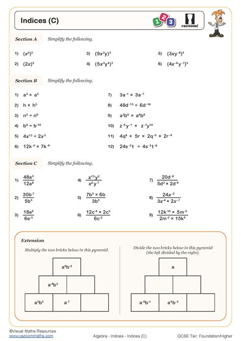 Year 9 Indices Worksheets Pdf Printable Worksheets