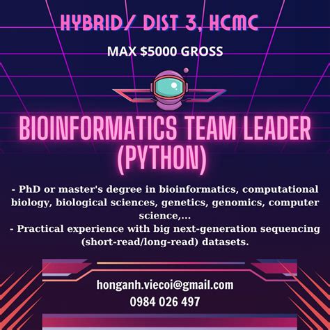 Hồng Anh On Linkedin Hybriddist3 Hcm Bioinformatics Team Leader Python Max 5000 Gross