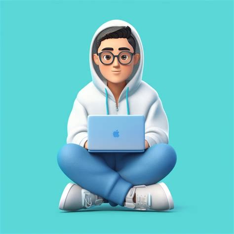 Premium Photo Happy Cartoon 3d Programmer Hacker Designer Characters