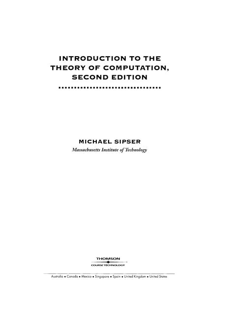 Solution Introduction To The Theory Of Computation Michael Sipser