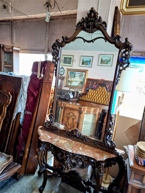 Барокова дървена конзола с огледало Антре Мебели за дома и офиса Пазарджик Барокова ко