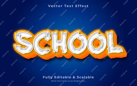 Premium Vector School 3d Text Effect Templet Vector Download