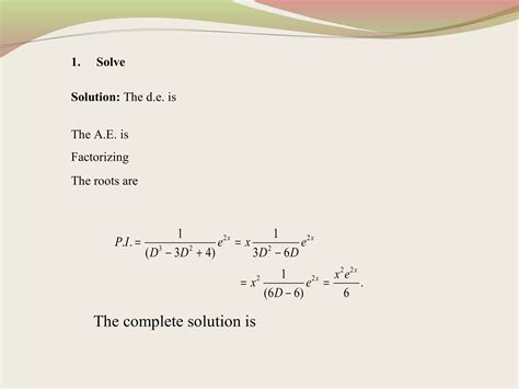 Linear Differential Equation With Constant Coefficient Ppt