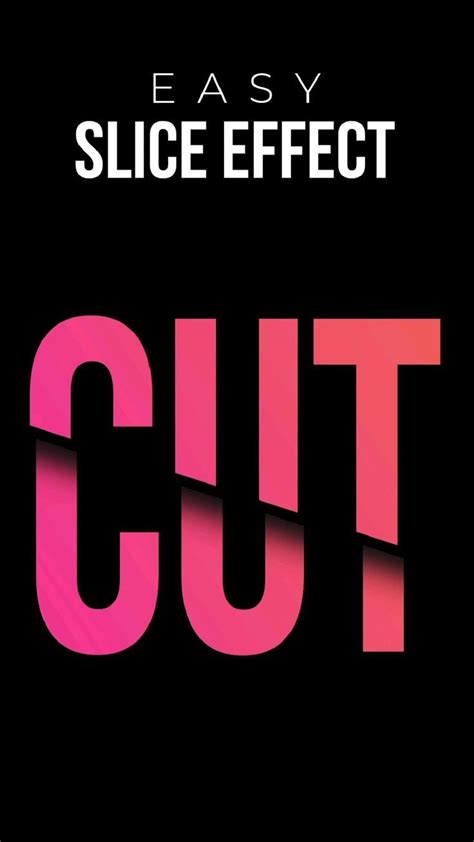 The Text Easy Slice Effect Cut On A Black Background With Pink And Red