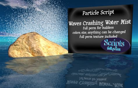 second life marketplace full perm script waves crashing water mist