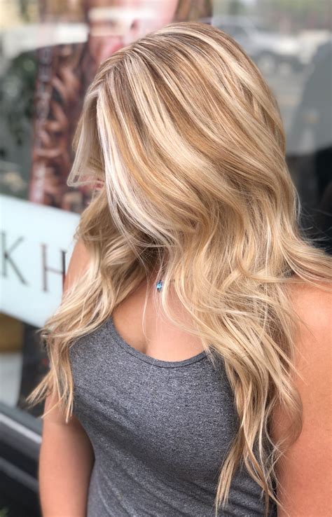 Ice Blonde Highlights Golden Highlights Warm Blonde Hair Yellow