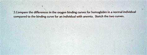 Solved 2 Compare The Differences In The Oxygen Binding Curves For Hemoglobin In A Normal