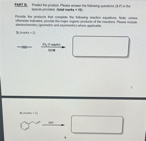 Solved Part B Predict The Product Please Answer The