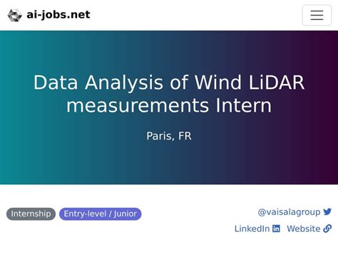 [hiring][internship] data analysis of wind lidar measurements intern in