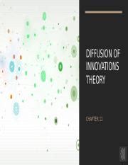 Ch Diffusion Of Innovation Theory Pptx DIFFUSION OF INNOVATIONS THEORY CHAPTER