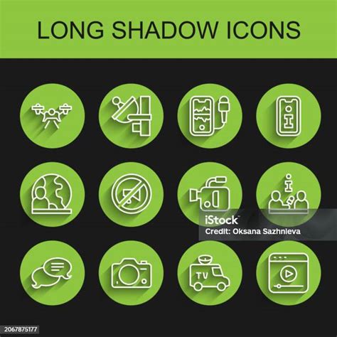 회선 말풍선 채팅 사진 카메라 무인 항공기 Tv 뉴스 자동차 라이브 스트림 검열 스탬프 인터뷰 및 시네마 아이콘을 설정합니다 벡터 고무도장에 대한 스톡 벡터 아트 및 기타