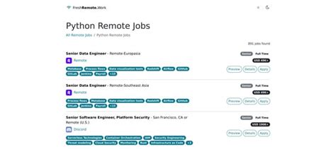 Full Remote Hybrid 891 New Remote Python Jobs Rremotepython