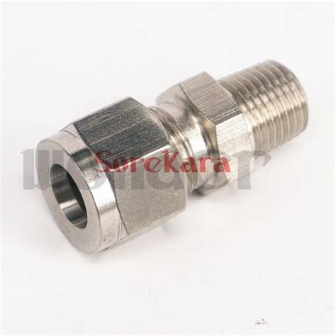 M10x1mm Metric Male 304 Ss Pipe Compression Fitting 10mm Tube Connector