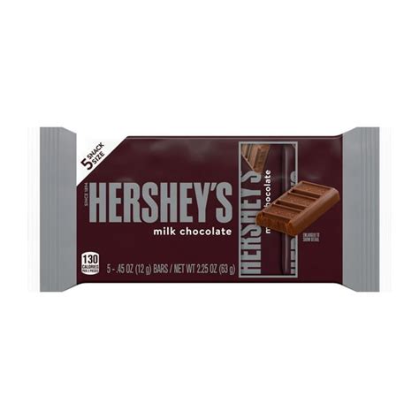 Hersheys Milk Chocolate Snack Size Candy Individually Wrapped 225 Oz Pack 5 Ct Walmart