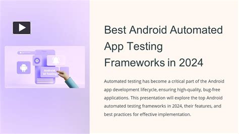 What Is Android Testing Frameowrks And Top Frameworks For Testing An App Presentation Free