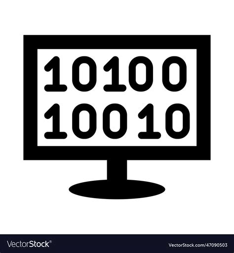 Binary Code Glyph Icon For Personal Royalty Free Vector