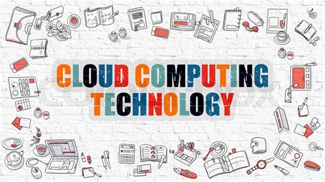 Cloud Computing Technology On White Brick Wall Stock Image Colourbox