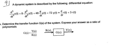 Solved A Dynamic System Is Described By The Following Chegg