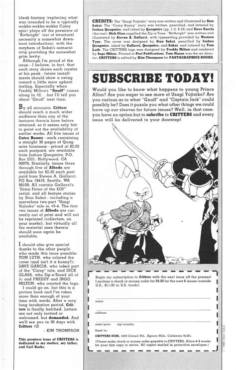 Critters Issue 01 Free Download Borrow And Streaming Internet Archive