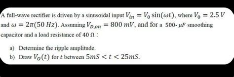 Solved Plot The Inputoutput Characteristic Of The Circuits