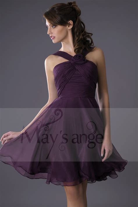 Purple Cocktail Dress Strapless