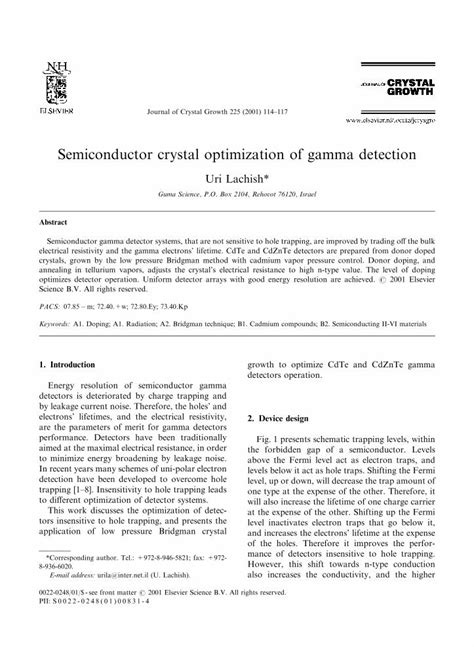 Pdf Semiconductor Crystal Optimization Of Gamma Detection Dokumen Tips