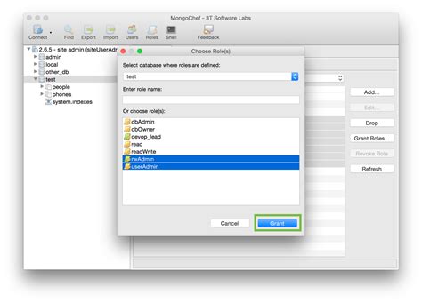 How To Grant Roles To Multiple Users At Once In Mongodb With Mongochef