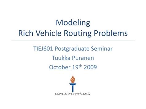 ppt modeling rich vehicle routing problems powerpoint presentation free download id 568205