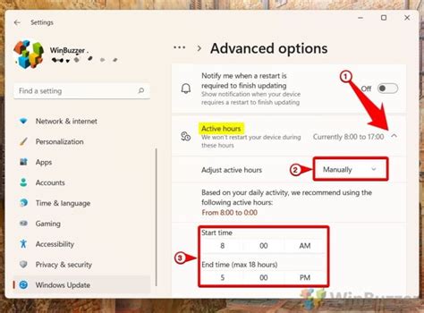 Windows 11 How To Configure Active Hours To Avoid Forced Reboots Winbuzzer
