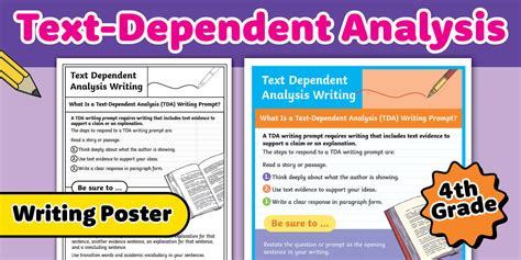 Fourth Grade Text Dependent Analysis Writing Poster Twinkl