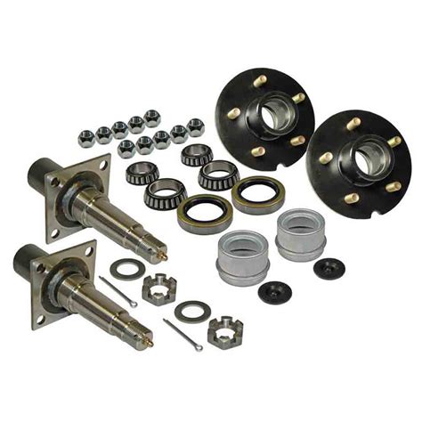 Pair Of 5 Bolt On 5 Inch Hub Assembly Includes 2 Flanged 1 38 Inch To 1 116 Inch Tapered
