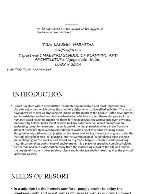 Synopsys Hill Resort Pdf Tourism