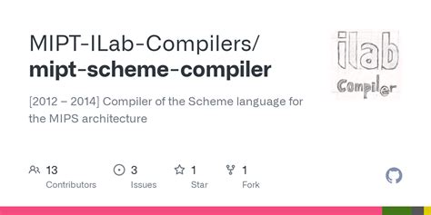 GitHub MIPT ILab Compilers Mipt Scheme Compiler Compiler Of The Scheme Language