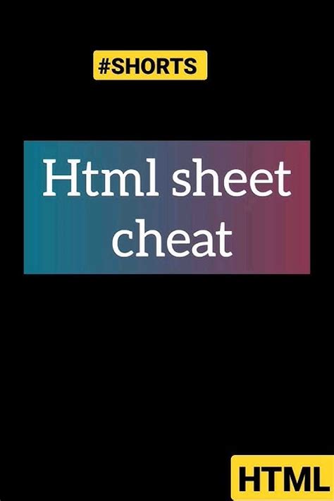 Html Sheet Cheat Shorts Trending Shotviralvideo Shortvideo Program