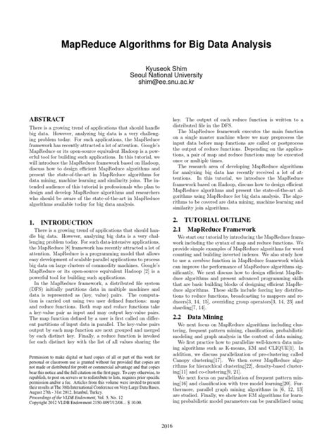 mapreduce algorithms for big data analysis pdf map reduce big data