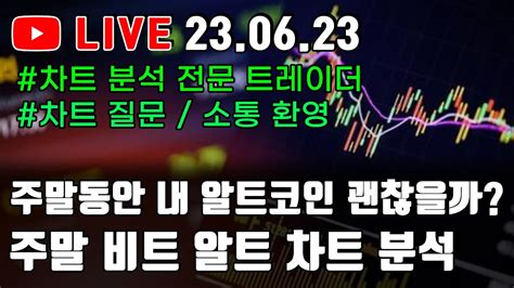 비트코인 실시간 방송 230623 더픽 차트무당 주말동안 내 알트코인 괜찮을까 주말 비트코인 알트코인 차트 분석