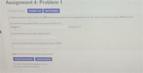 Solved Assignment 4 Problem 1 Previous Problem Problem List